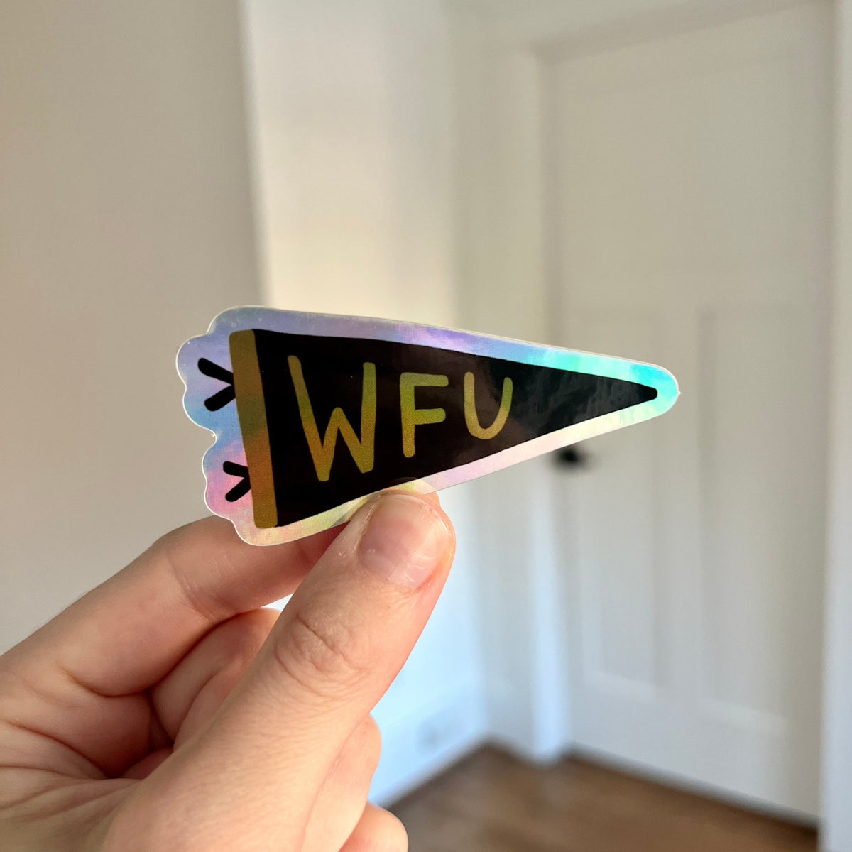 Holographic Waterproof Vinyl Sticker, Wake Forest University Pennant ...