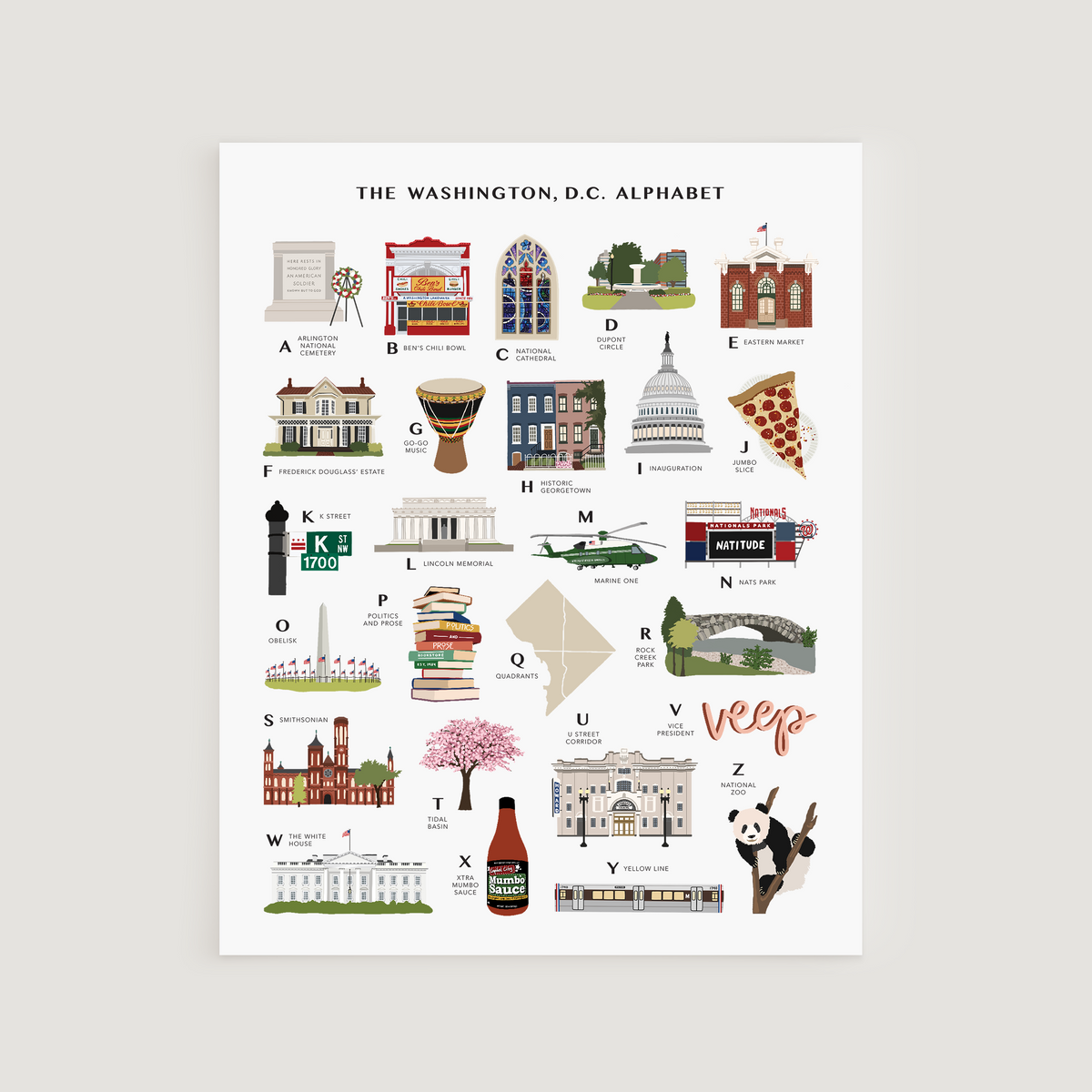 Washington, D.C. Alphabet Print | Doster Paper Co.