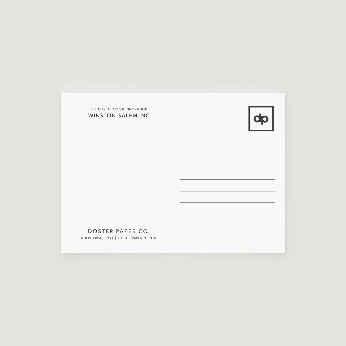 Oversized Double Thick Postcard, Winston-Salem, NC – Doster Paper Co.