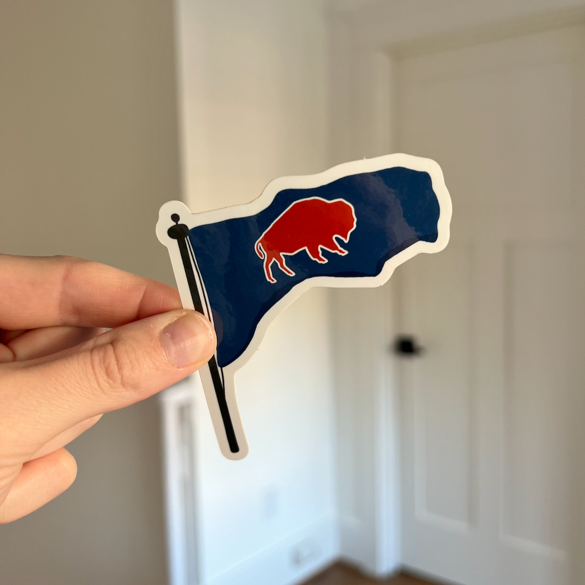 Waterproof Vinyl Sticker, Buffalo Flag | Doster Paper Co.